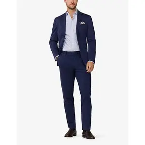 HACKETT  Pleated-front Tapered-leg Stretch Cotton-blend Trousers