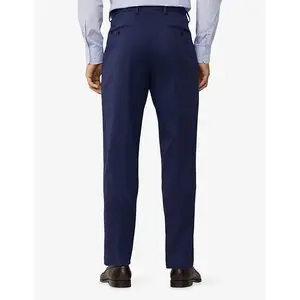 HACKETT  Pleated-front Tapered-leg Stretch Cotton-blend Trousers