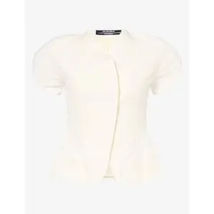 Jacquemus La Veste Ovalo Woven Top - White