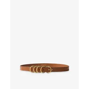 Claudie Pierlot Buckle-embellished Leather Belt - Camel