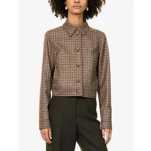 Gabriela Hearst Thereza Houndstooth Wool And Silk Jacket