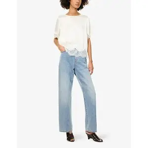 Rails Sonora Lace-trim Satin Top