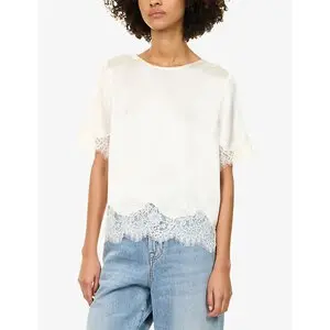 Rails Sonora Lace-trim Satin Top
