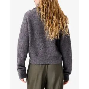 Maje Zip-neck Regular-fit Yak-blend Jumper