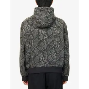 Obey Glen Snake-print Zip Up Cotton Jacket