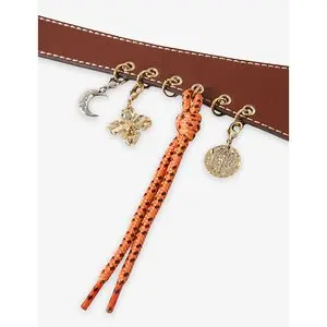 Claudie Pierlot Curved Charm-embellished Leather Belt