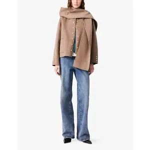 Maje Double-faced Hooded Wool-blend Coat