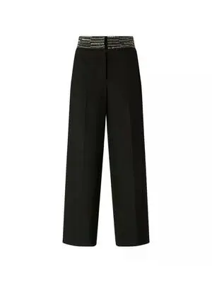 Pinko Crystal-embellished Wide-leg Trousers