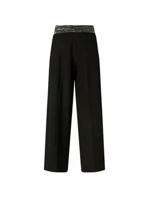 Pinko Crystal-embellished Wide-leg Trousers