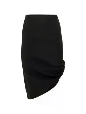 Carolina Herrera Asymmetric Gathered Short Skirt - Black