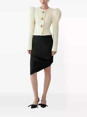 Carolina Herrera Asymmetric Gathered Short Skirt - Black