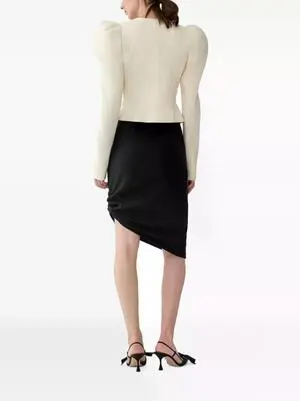 Carolina Herrera Asymmetric Gathered Short Skirt Black