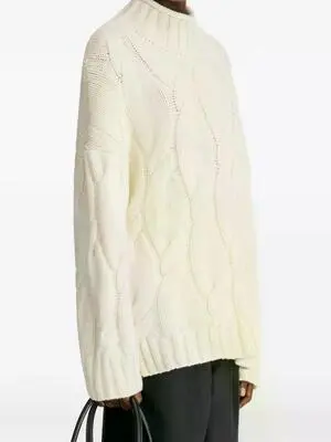 Loulou De Saison Cable-knit Stand-collar Sweater
