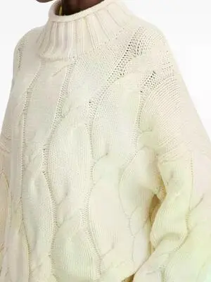 Loulou De Saison Cable-knit Stand-collar Sweater