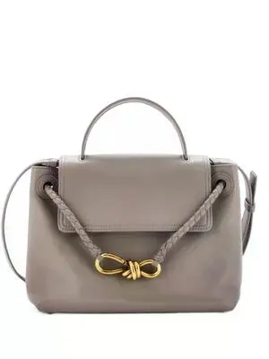 Bottega Veneta Ciao Ciao Top Handle Bag Leather With Intrecciato Detail Small Satchel - Grey