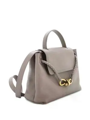 Bottega Veneta Ciao Ciao Top Handle Bag Leather With Intrecciato Detail Small Satchel - Grey