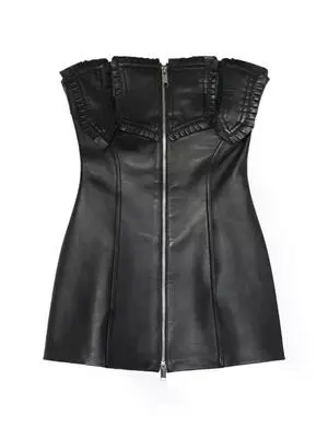 Blumarine Ruffled Bustier Mini Dress - Black