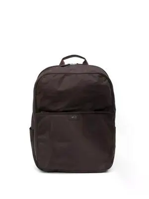 AGNES B. Logo Patched Backpack - Brown