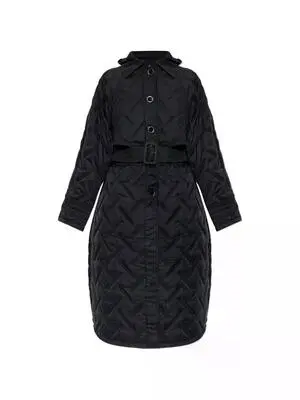 Emporio Armani Quilted Belted Coat - Black