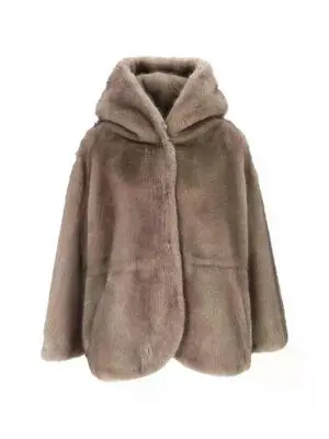 BULLY Faux-fur Hooded Jacket - Neutrals