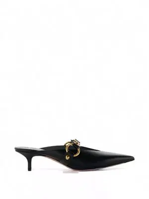 Balenciaga City Studded Leather Mules - Black