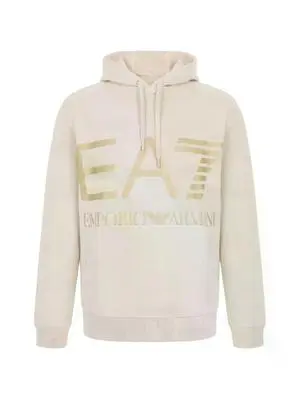 EA7 Logo-print Hoodie - Neutrals
