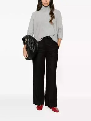 VELA SHOP Pressed-crease Wide-leg Trousers