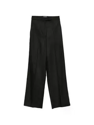VELA SHOP Pressed-crease Wide-leg Trousers - Black