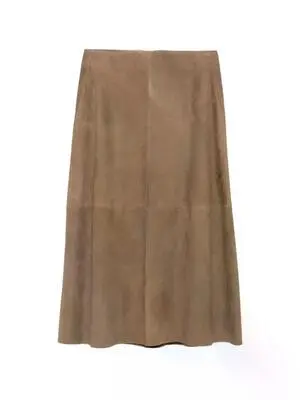 ARMA Melita Suede Midi Skirt - Neutrals