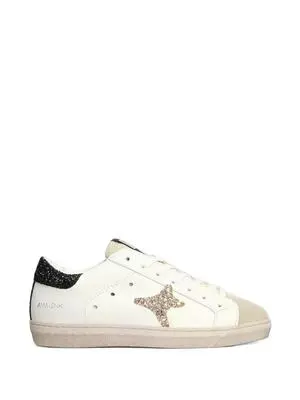 AMA-BRAND Glitter-embellished Star-patch Sneakers - White