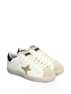 AMA-BRAND Glitter-embellished Star-patch Sneakers