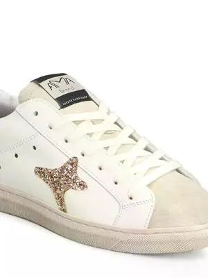 AMA-BRAND Glitter-embellished Star-patch Sneakers