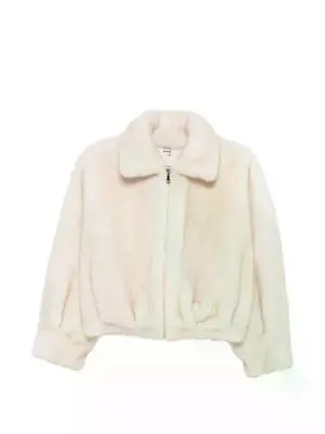 VALENTINI 1972 Faux-fur Zip-up Jacket - Neutrals