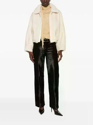 VALENTINI 1972 Faux-fur Zip-up Jacket - Neutrals