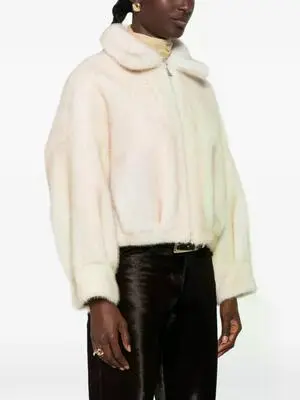 VALENTINI 1972 Faux-fur Zip-up Jacket - Neutrals