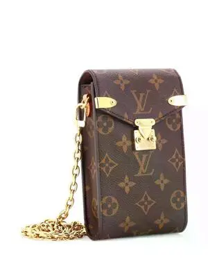LOUIS VUITTON Metis Phone Pouch On Chain Monogram Canvas Shoulder Bag Brown