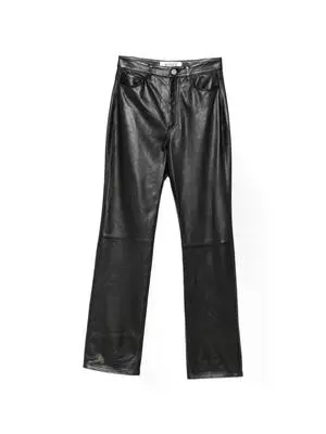 RÓHE Leather Flared Trousers - Black