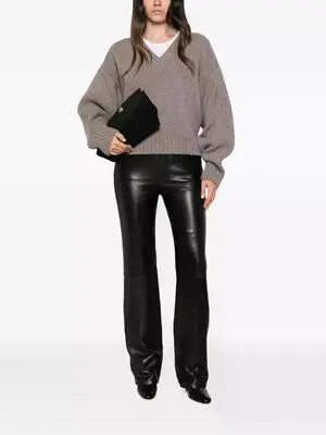 RÓHE Leather Flared Trousers