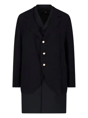 Comme Des Garçons Wool Layered Coat - Black