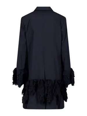 Comme Des Garçons Long Blazer With Ruffles