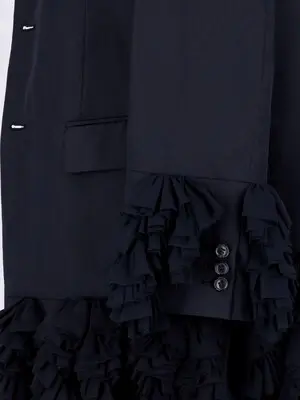 Comme Des Garçons Long Blazer With Ruffles