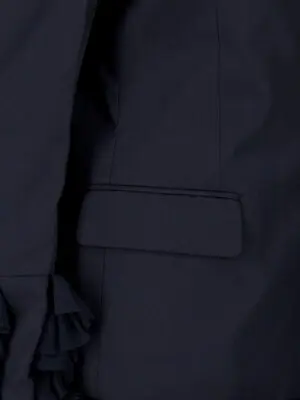 Comme Des Garçons Long Blazer With Ruffles