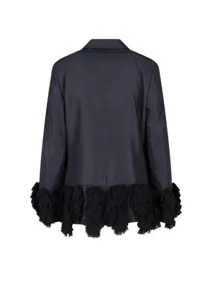 Comme Des Garçons Single-breasted Blazer With Ruffles
