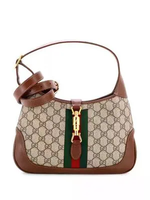Gucci Jackie 1961 Gg Coated Canvas Small Hobo Bag - Brown