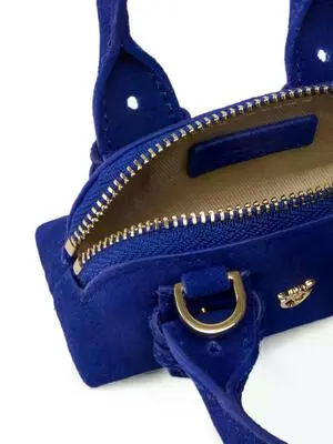 Pinko Floral-detail Suede Bag