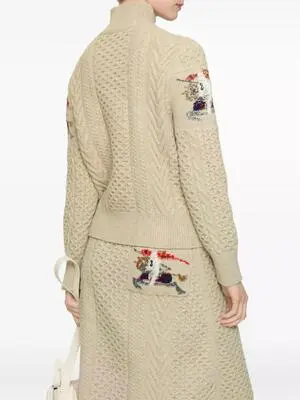 Burberry Ekd Aran-knit Sweater - Neutrals
