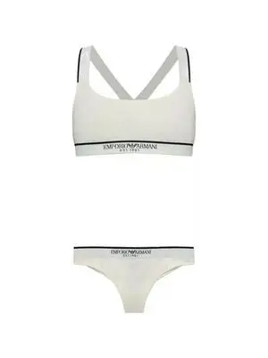 Emporio Armani Logo-tape Lingerie Set - Neutrals