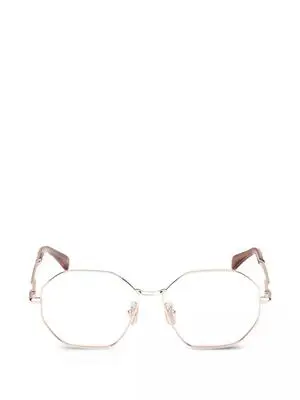 Max Mara Round-shape Full-rim Glasses - Gold