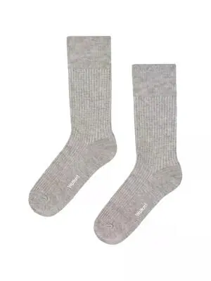 Wolford Ribbed Stretch-cotton Socks - Grey