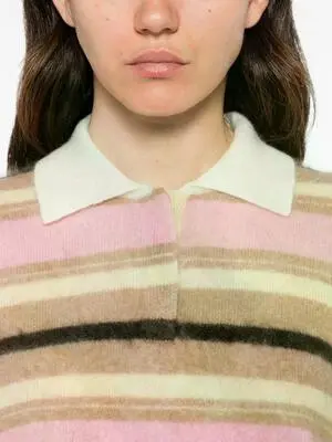 Guest In Residence Grizzly Striped Polo-collar Sweater